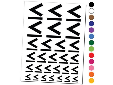 Less Than Or Equal To Math Symbol Temporary Tattoo Water Resistant Fake