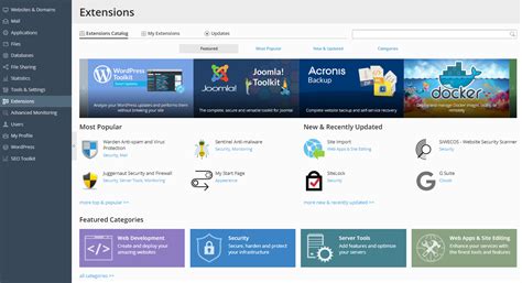 Extensions Catalog Plesk Obsidian Documentation