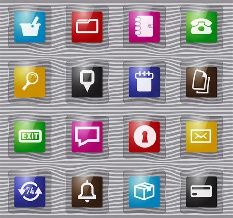 Premium Vector Ecommerce Interface Glass Icons Set