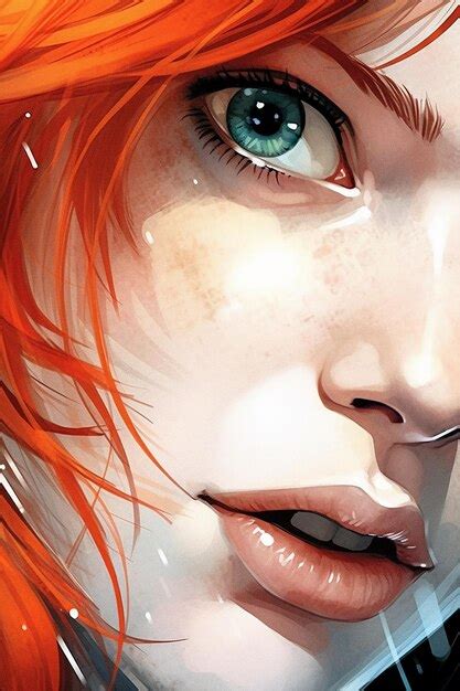 Premium Photo Vibrant Redhead Stunning Female Illustrations