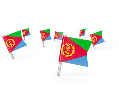 Square Flag Pins Illustration Of Flag Of Eritrea