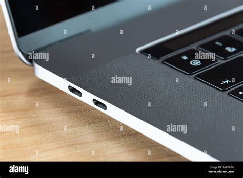 A USB Type C Cable And USB Type C Port At A Laptop Computer Stock Photo Alamy