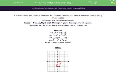 Plot Simple Shapes On Coordinate Grids Worksheet Edplace