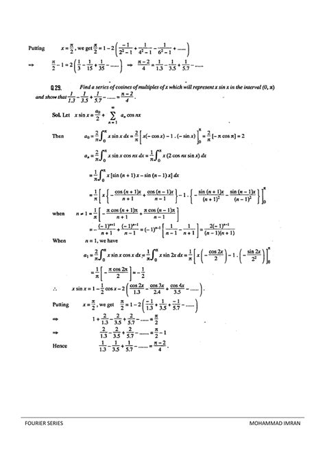 Solved Examples In Fourier Series PDF