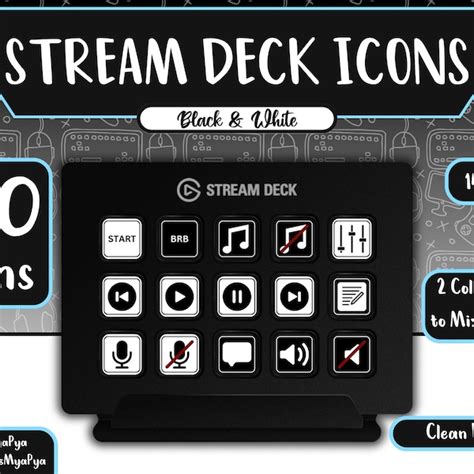 Streamdeck Icons Black And White Etsy