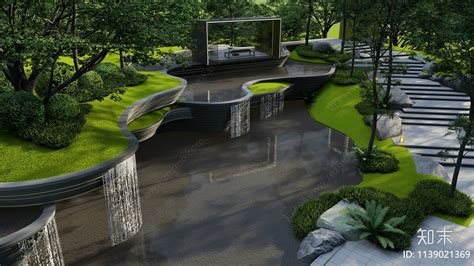 现代山体公园水景su模型下载【id 1139021369】 知末su模型网