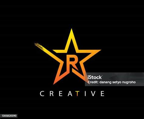 Desain Star Line R Letter Ilustrasi Stok Unduh Gambar Sekarang
