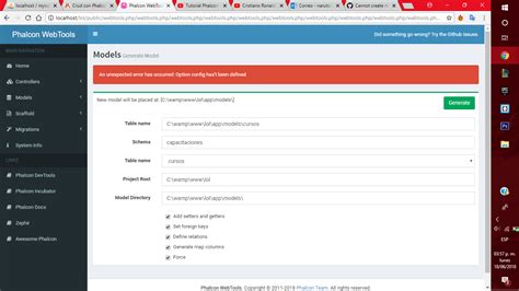Cannot Create Model Via Devtools But Can Create Controller · Issue 976 · Phalconphalcon