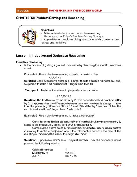 Chapter 3 Problem Solving And Reasoning Chapter 3 Problem Solving