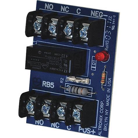 Altronix Rb5 Relay Module 6 12vdc Dpdt Contacts 5a 220vac 28vdc