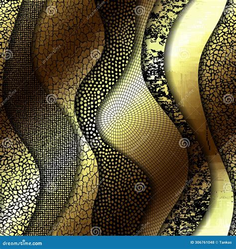 Vector Seamless Gold Tile Mosaic Pattern Ceramic Tiles Background Vector Pattern Stock Vector