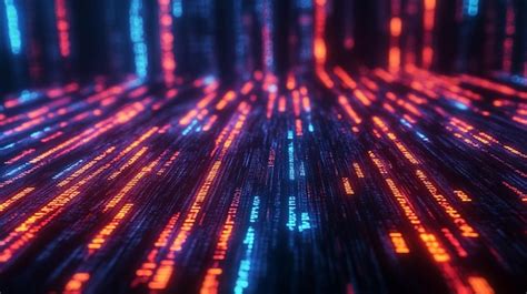Binary Code Matrix A Digital Abstract Premium Ai Generated Image