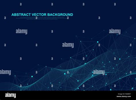 Abstract Polygonal Background With Connected Lines And Dots Minimalistic Geometric Pattern
