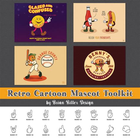 Retro Cartoon Mascot Toolkit Master Bundles