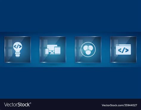Set Front End Development Monitor Mobile Tablet Vector Image