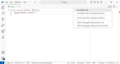 Python Run Button In Vs Code Only Allows Running Using Debugger