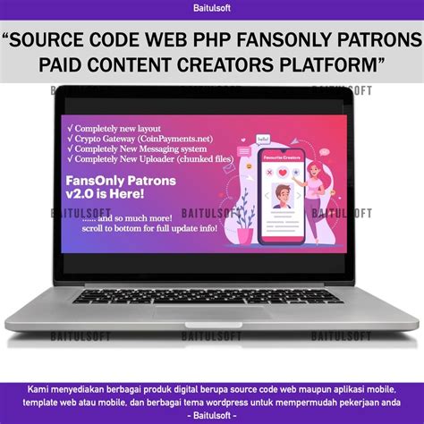 Jual Source Code Aplikasi Web Php Fansonly Patrons Paid Content
