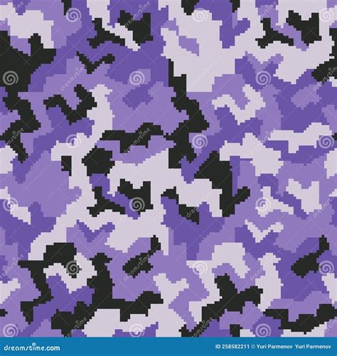 Digital Violet Camouflage Seamless Pattern Purple Color Camo Urban