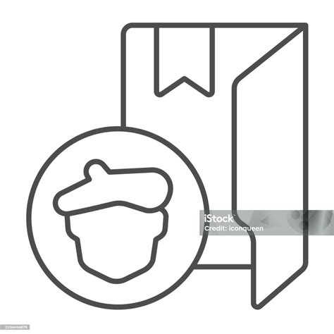 책갈피 얇은 선 아이콘 전시회 개념이있는 아티스트 폴더 벡터 그래픽입니다 유명한 사람 남자 포트폴리오 흰색 배경에 서명 모바일