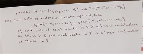 Solved Prove If S V V Vr And S W W Wk Are Two Chegg Com