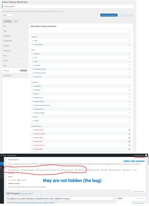 Hide Taxonomy Screen Option For Editor Features · Issue 554