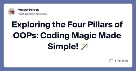Mukesh Pareek On Linkedin 🌟 Exploring The Four Pillars Of Oops Coding Magic Made Simple 🪄🚀