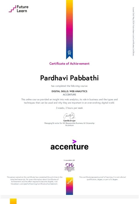 Completed Web Analytics Course By Accenture Pardhu Pabbathi Posted On