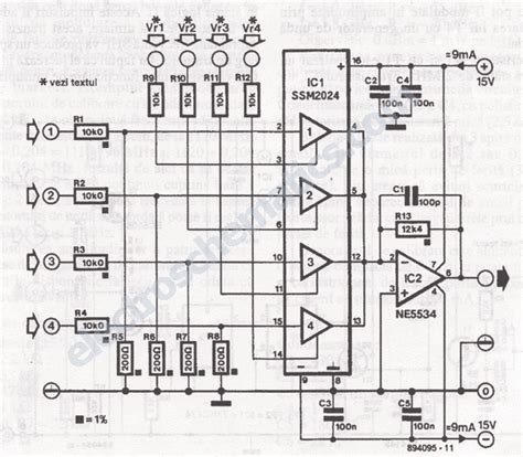 Voltage Controlled Audio Mixer Circuit ElectroSchematics Com