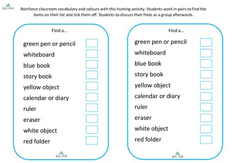 Classroom Objects EAL Hub