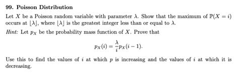 Solved Poisson Distribution Let X Be A Poisson Random Chegg Com