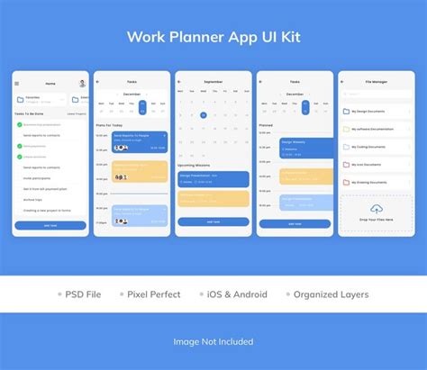 Premium Psd Task Planner App Ui Kit