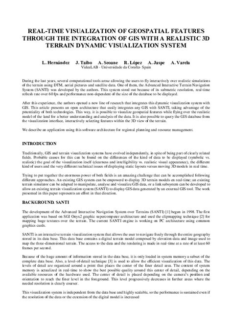 pdf real time visualization of geospatial features through integration of gid with a realistic