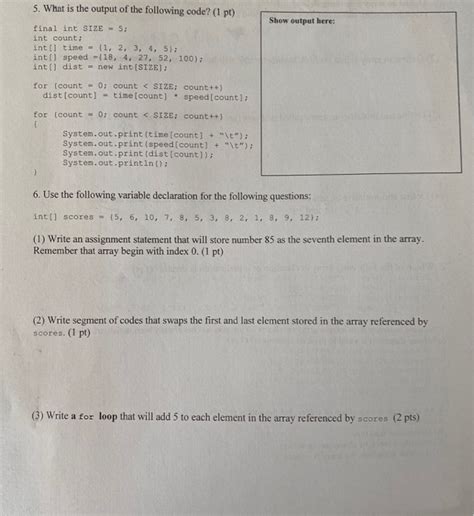 Solved 1 Define An Array According To The Following