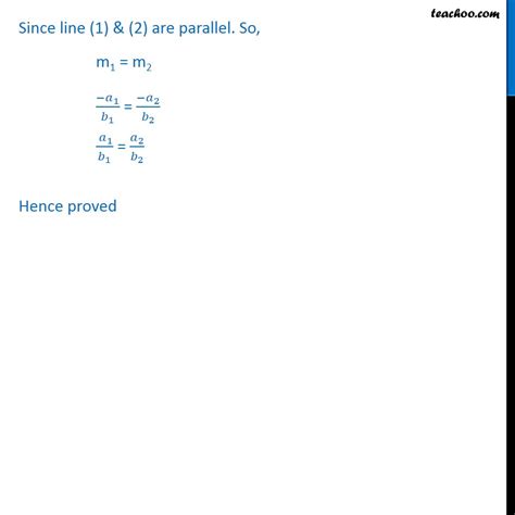 Example 16 Show That Two Lines A1x B1y C1 0 Examples