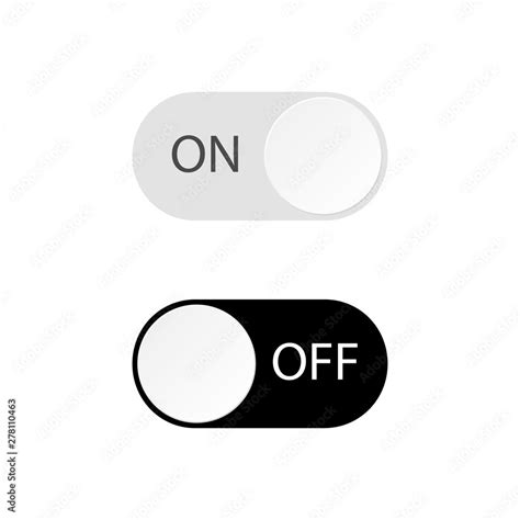 Set Of On And Off Toggle Switch Buttons Black And White Switch Buttons Set Toggle Slide For