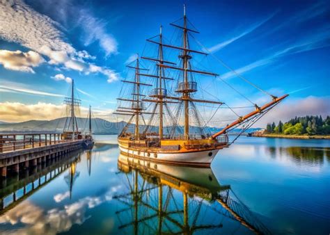 Majestic Tall Ship Anchors At Astoria Oregon Port A Historic Columbia