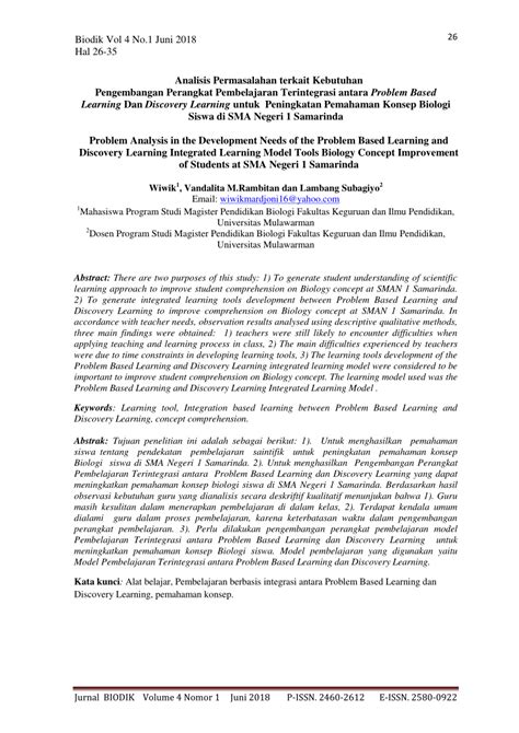 Pdf Problem Analysis In The Development Needs Of The Problem Based