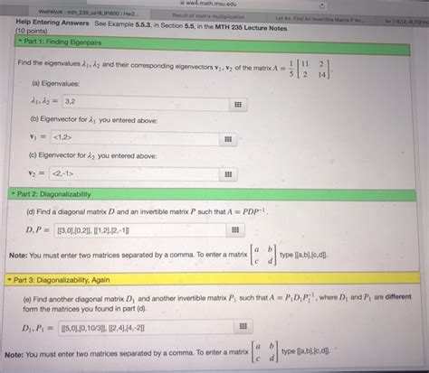 Solved ww4 math msu edu WeßWork mth 235 us18 91800 Chegg com