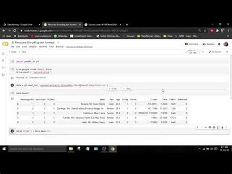 Encoding LabelEncoder Korelasi HeatMap Pada Python YouTube