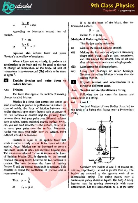 Chapter 3 Physics 9th Class Notes Matric Part 1 Notes