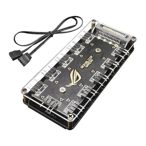 Wakfran Argb Header Splitter 3 Pin Argb Fan Hub 5v Pc Argb Splitter Hub 11 Port Addressable Argb