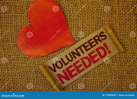 Word Writing Text Volunteers Needed Motivational Call Business Concept For Social Community