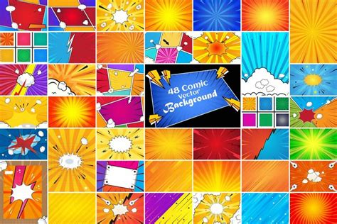 48 Vector Comic Background Bundle Masterbundles