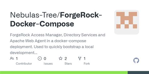 GitHub Nebulas Tree ForgeRock Docker Compose ForgeRock Access Manager Directory Services And