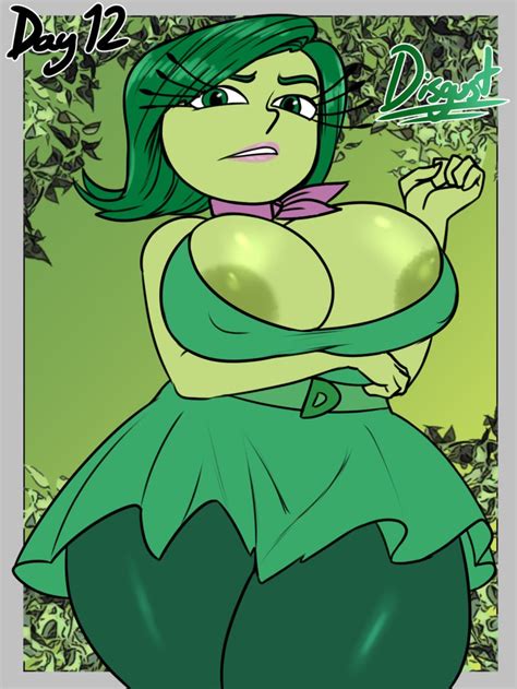 Rule 34 Big Breasts Breasts Disgust Disgust Inside Out Green Dress Green Hair Green Skin