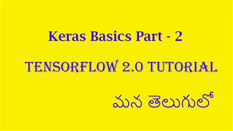 Keras Basics Part Tutorial
