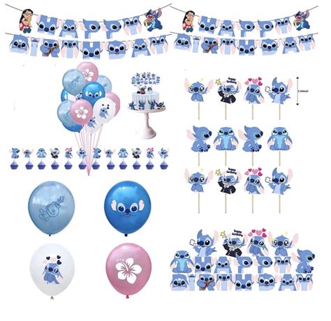 [sg Seller] Lilo Stitch Friends Balloons Set A Cartoon Theme Birthday