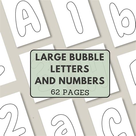Large Alphabet Bubble Letters For Classroom Big Letters And Numbers