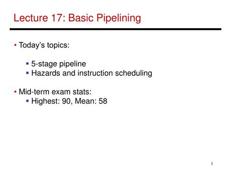Ppt Lecture 17 Basic Pipelining Powerpoint Presentation Free