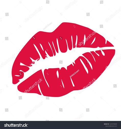 Lip Logo Print Lipstick Kiss Label Stock Vector Royalty Free